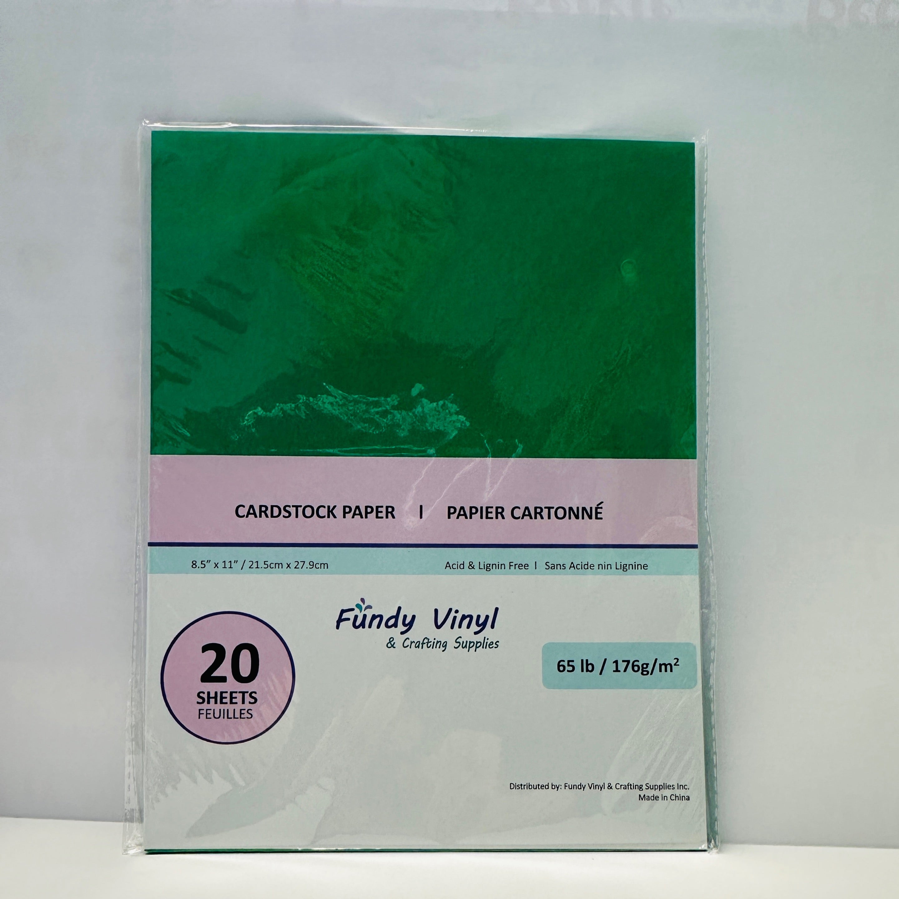 8.5" x 11" Grass Green Cardstock (20 Sheets) | Fundy Vinyl & Crafting ...