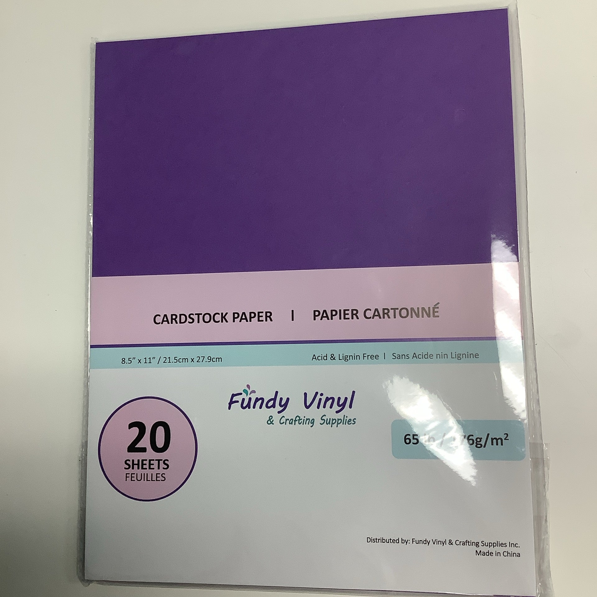 8.5" x 11" Violet Cardstock (20 Sheets) | Fundy Vinyl & Crafting ...