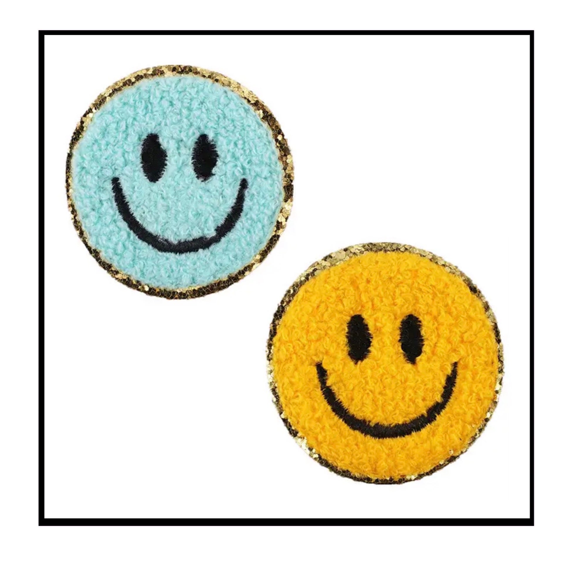 Smiley Faces Chenille Iron-On Patches | Fundy Vinyl & Crafting Supplies Inc.